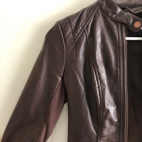 Express | Jackets & Coats | Express Brown Leather Jacket | Poshmark